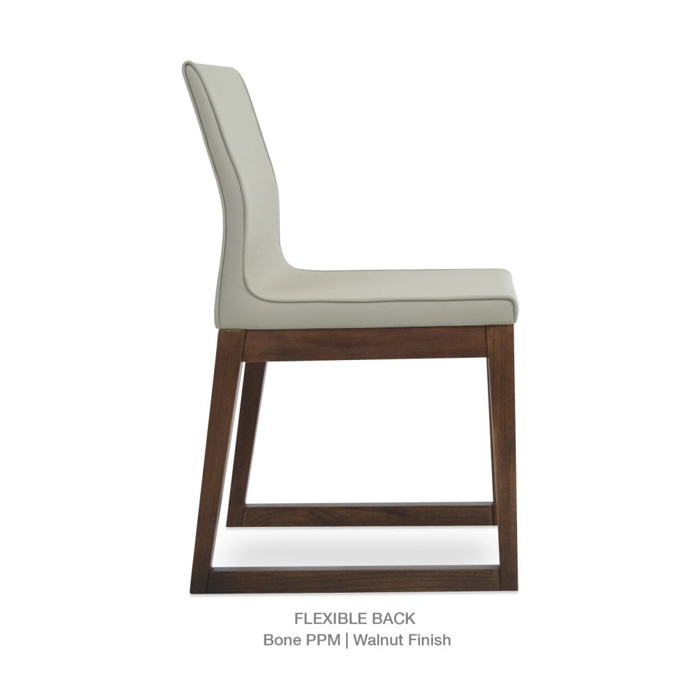 Buy Polo Wooden Sled Base Leather Upholstered Cafe Chair | 212Concept