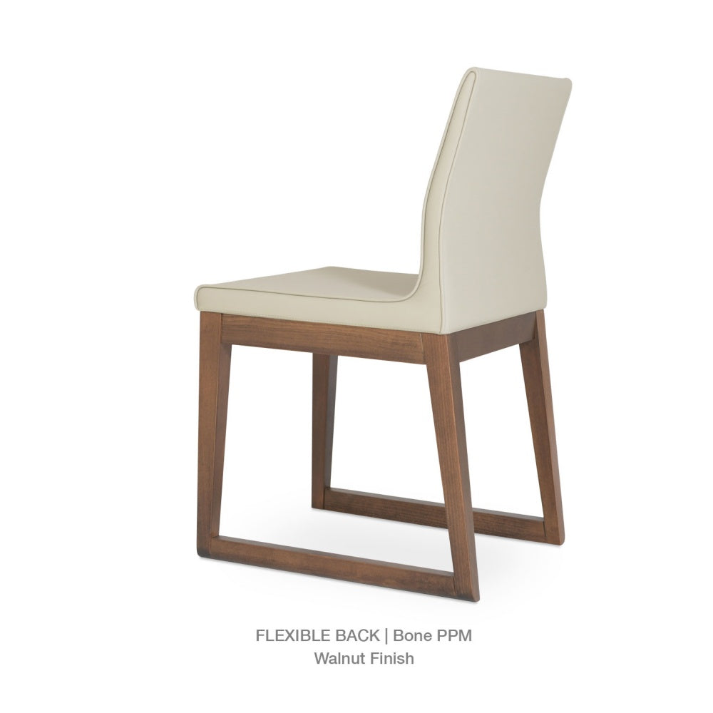 Buy Polo Wooden Sled Base Leather Upholstered Cafe Chair | 212Concept